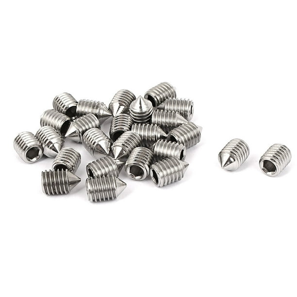 M8x12mm Stainless Steel Cone Point Grub Screws Hex Socket Set Screw ...