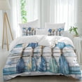 4 Piece Duvet Cover Set Queen, Summer Seaside Ombre Paddle Soft ...