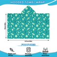 Alien UFO Teal Pattern Teens Hooded Bath Towel Wrap for Ages 3 To 12 ...