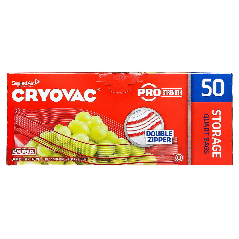 Cryovac Brand Resealable One Quart Storage Bags 100946911 - Walmart.com ...