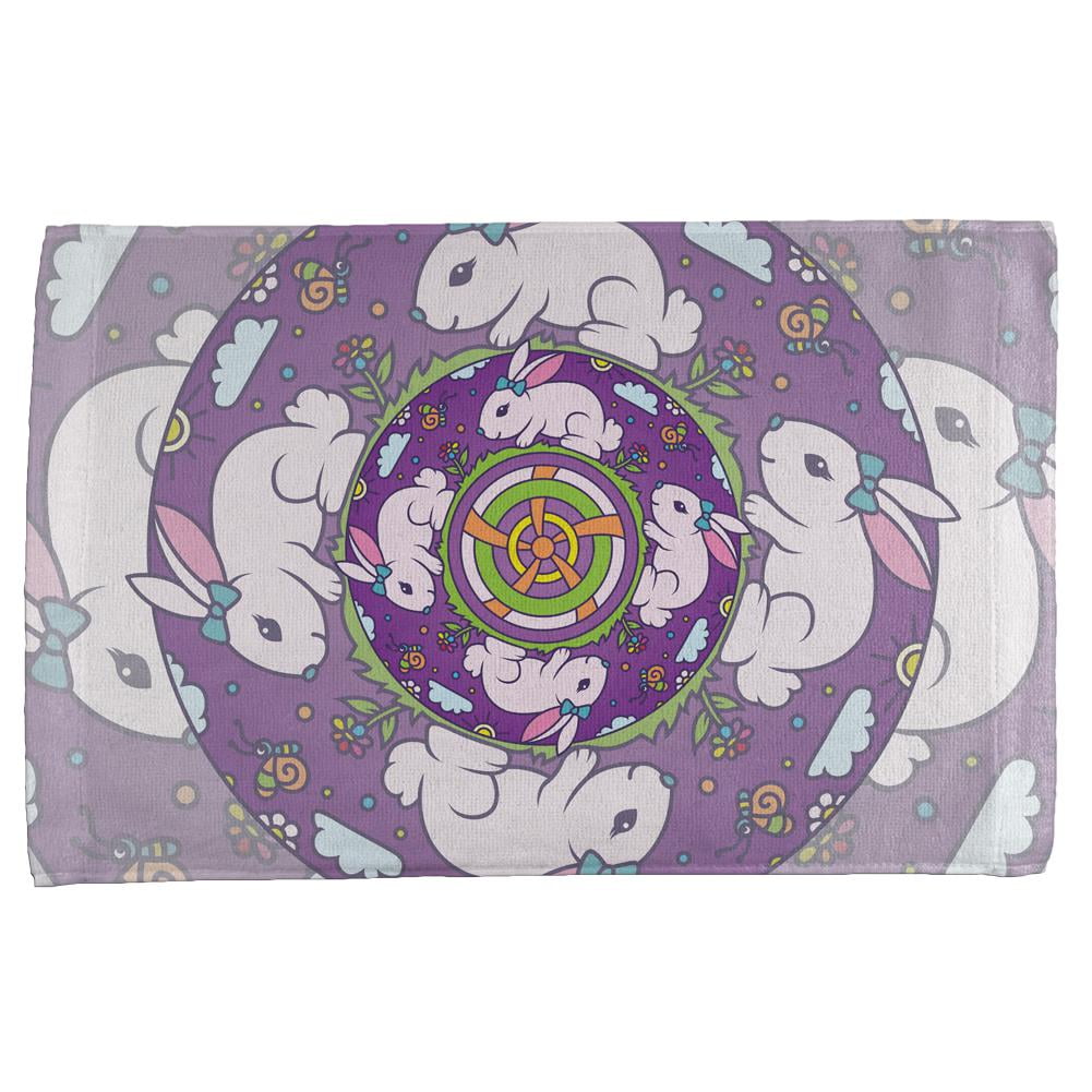 Mandala Trippy Stained Glass Easter Bunny All Over Hand Towel - Walmart.com