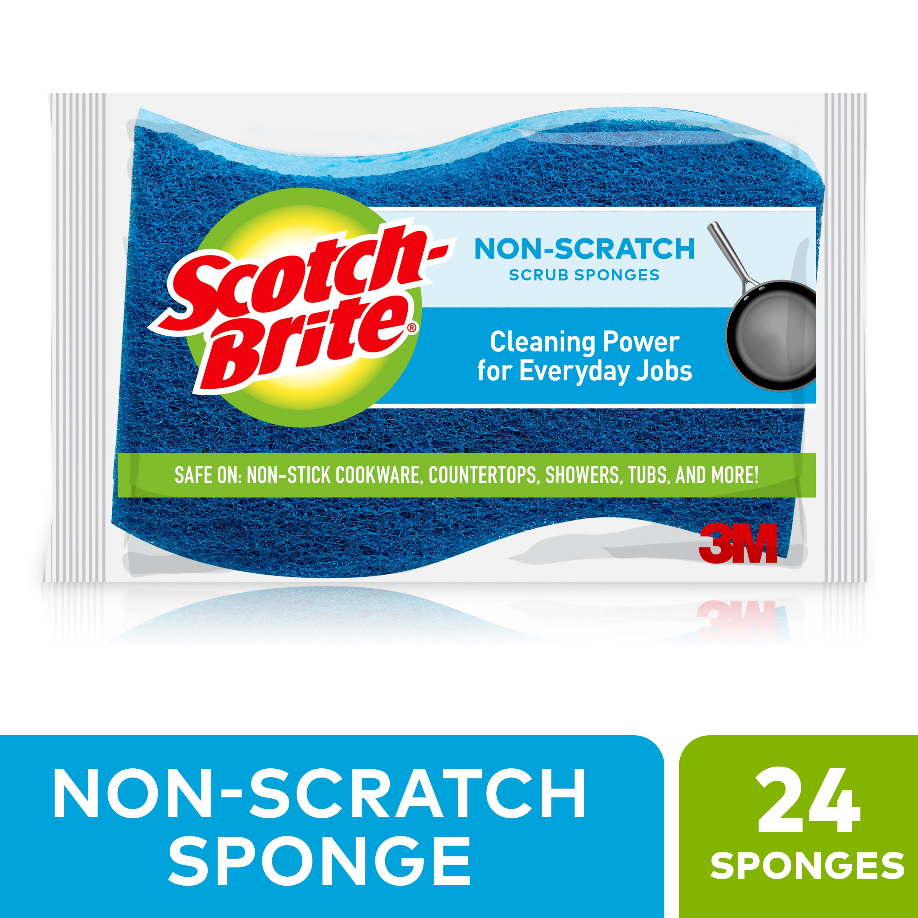 Scotch-Brite Non-Scratch Scrub Sponge 24 Count Case Pack (3 Sponges ...