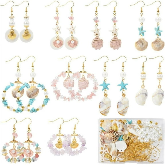 1 Box DIY 6 Sets Bracelet Making Kits Starfish Beads Colorful Shell Sea ...