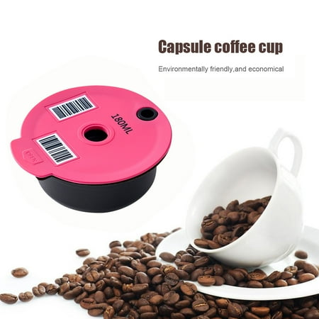 TB&W Coffee Capsules Cup with Spoon Brush Black Refillable Coffeeware ...