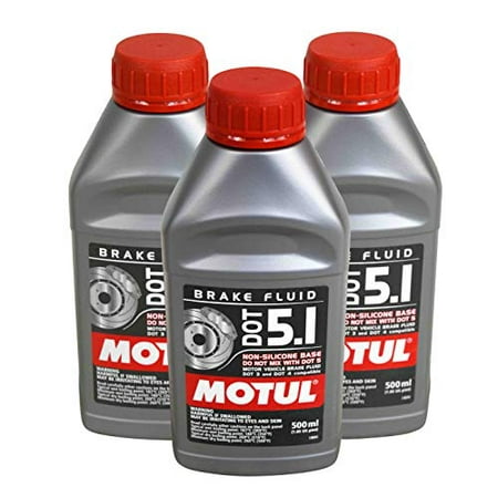 Motul (3 Pack) 100950 100% Synthetic Brake Dot 5.1 Brake Fluid 1/2 ...