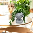 PureCasa Smiling Face Little Person Flower Pots, Cute Meaty Resin Plant ...