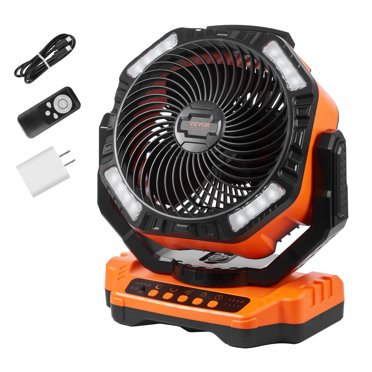 Greenworks Operated 24V 10" Rechargeable Portable Fan (5-Speed, 500 CFM ...