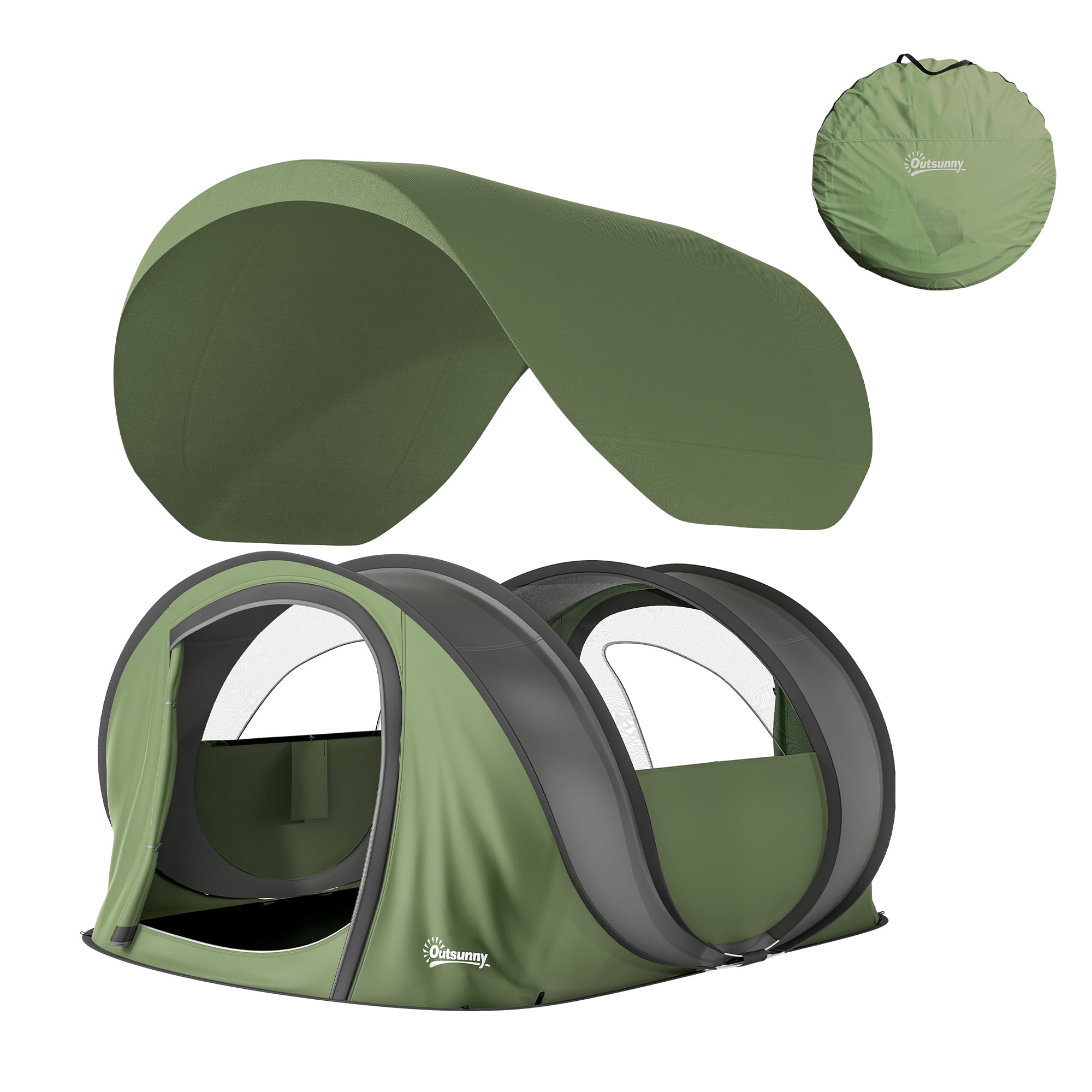 Click here for Outsunny Pop-Up Camping Tent For 4-5 Person  Green... prices