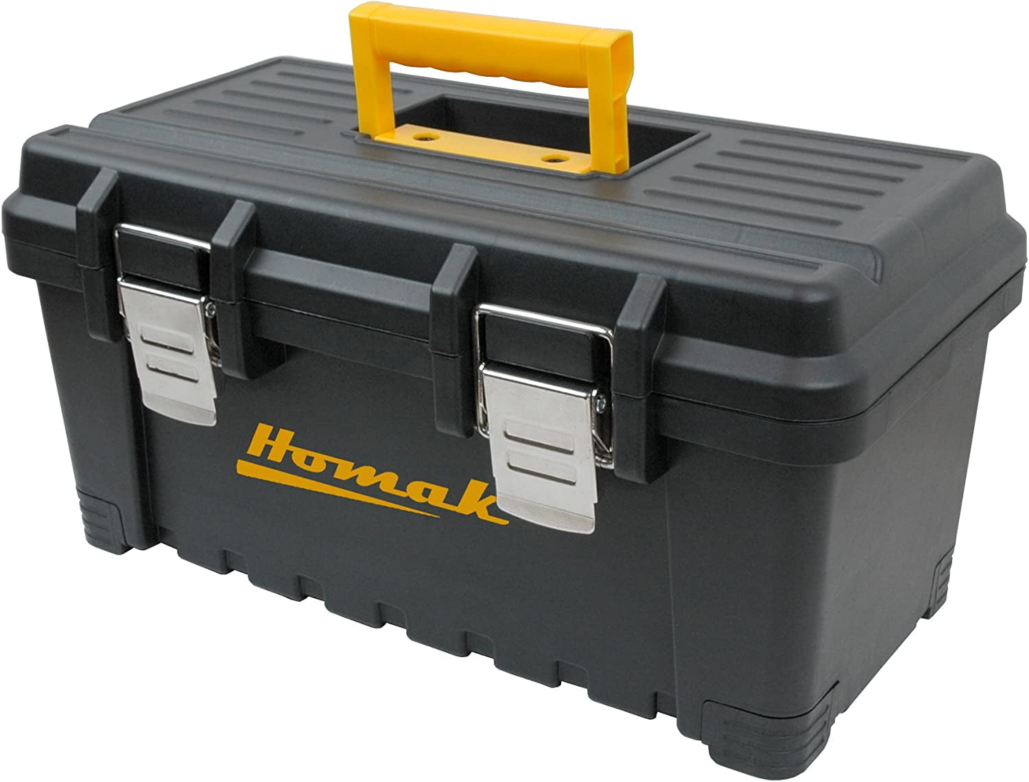 Homak Plastic Tool Box with Metal Latches, 16-Inch, Black, BK00216001 ...