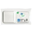 Great Value 1 Compartment Hinged Container, Compostable Bagasse, White ...