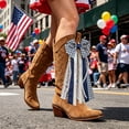 2026 Upgrade 2Pcs Cowboy Boot Bow Tassel Accessory, Lace Pearl Boot ...