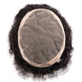 African Curly Wig for Men - 6 Inch Water Curl Thin Skin Wig, Natural ...