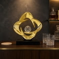 kowaku Abstract Resin Sculpture Glossy Metal-Like Finish Look Resin ...