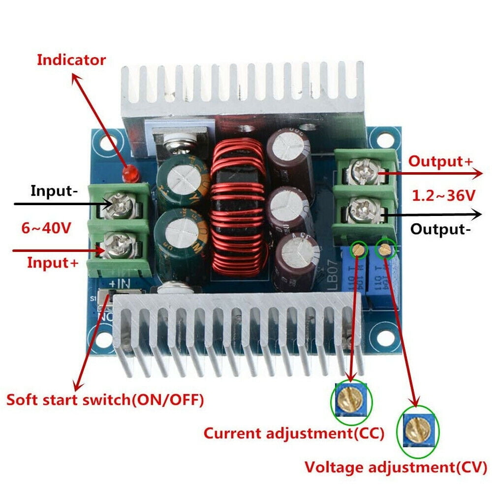 20A 300W Synchronous Buck Module DC Step Down Voltage CC Power 5V 12V ...