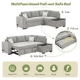 83.8" Reversible Sectional Pull-Out Sofa Bed,L-Shaped Corner Sofa Couch with Storage Chaise,USB ...