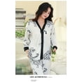New Ice Silk Pajamas Womens White Tiger Long Sleeve Simulated Silk