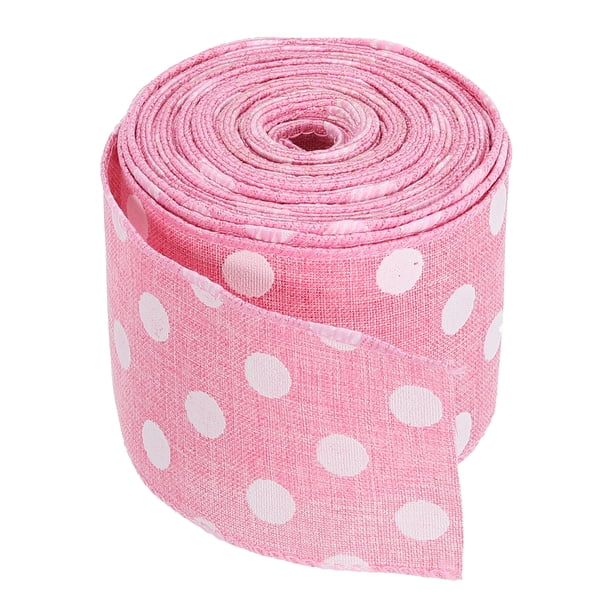 1/4 Inch 10 Yard Spring Dots Ribbon Pastel Pink Fabric Ribbon for Hair ...