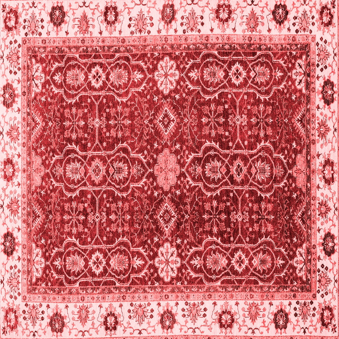 Ahgly Company Indoor Square Oriental Red Modern Area Rugs, 6' Square ...