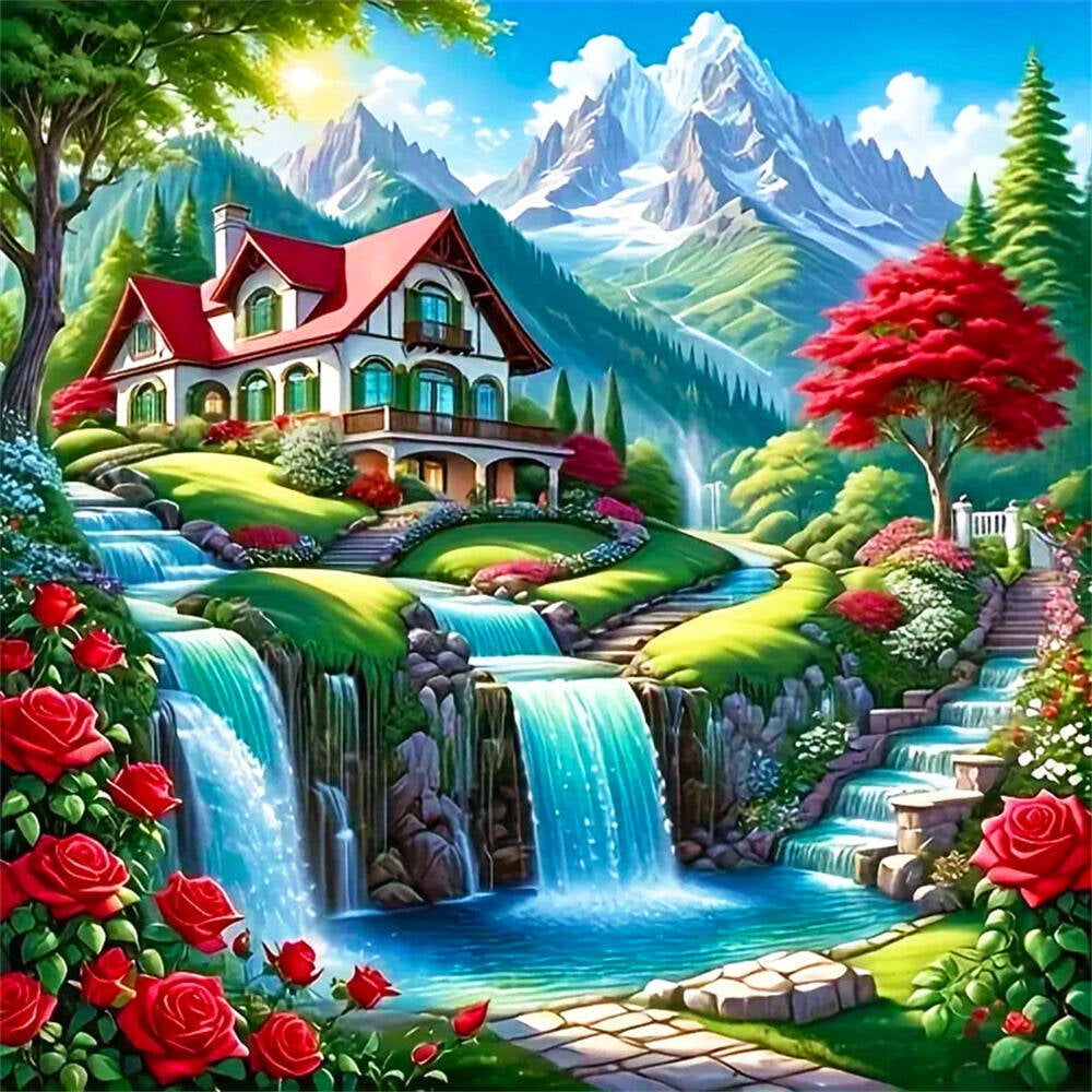 Click here for Nobrand Diamond Painting  House  Waterfall  Rhines... prices