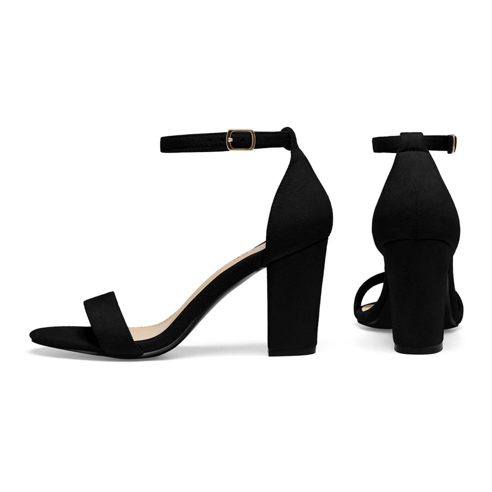 AXXD Black Sandals for Women Summer High Heels Shoes Open AXXD Black Sandals for Women Summer High Heels Shoes Open