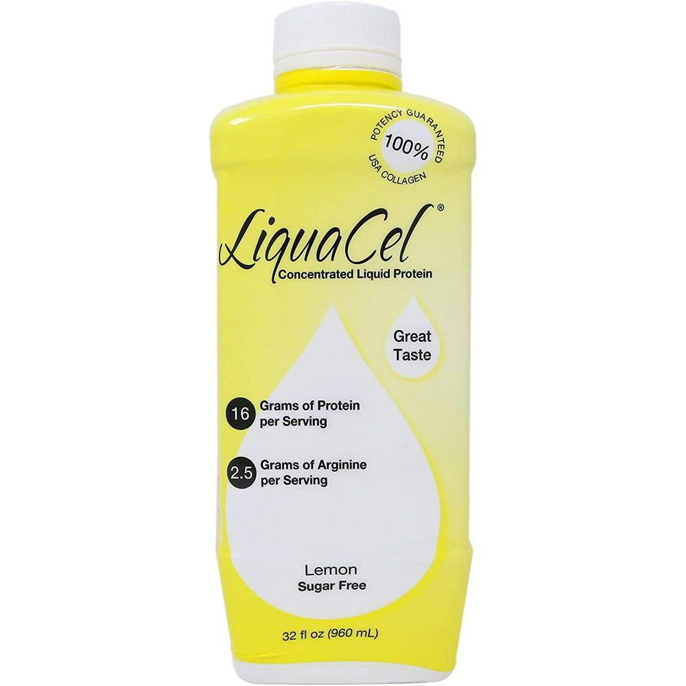 Liquacel Concentrated Liquid Protein, Sugar Free Lemonade 32 oz ...