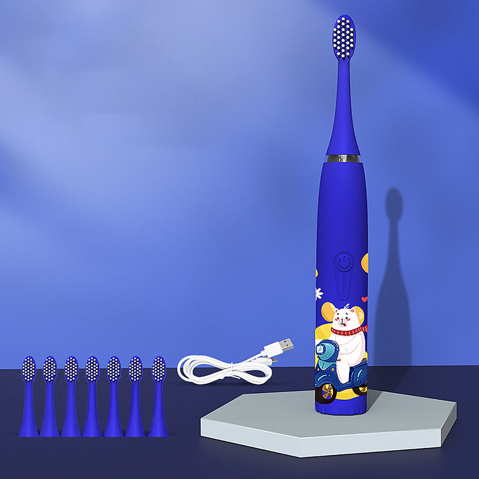 Sonic Electric Tooth Soft Hair Small Brush Head Smart Toothbrush ...