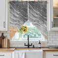 Abstract Grey Swag Curtain Valance for Window 2 Panels Ocean Beach ...