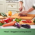 3-Piece Set Carbonized Wood Butcher Block Cutting Board Set with Juice ...