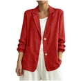 BiZtdJrK Summer Linen Blazer Jacket for Women Long Sleeve Lightweight ...