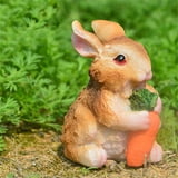 Yesbay Realistic Appearance Micro Landscape Rabbit Statue with Carrot ...