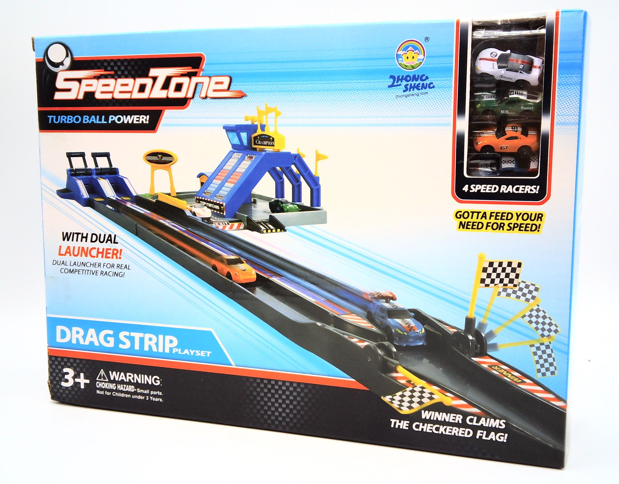 BOYS HAVE FUN TOYS Speed Zone Drag Strip Track Race Mini Play Set ...