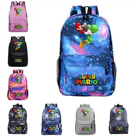 Cartoon Super Mario Mario Yoshi Print Backpack Unisex Student Schoolbag ...
