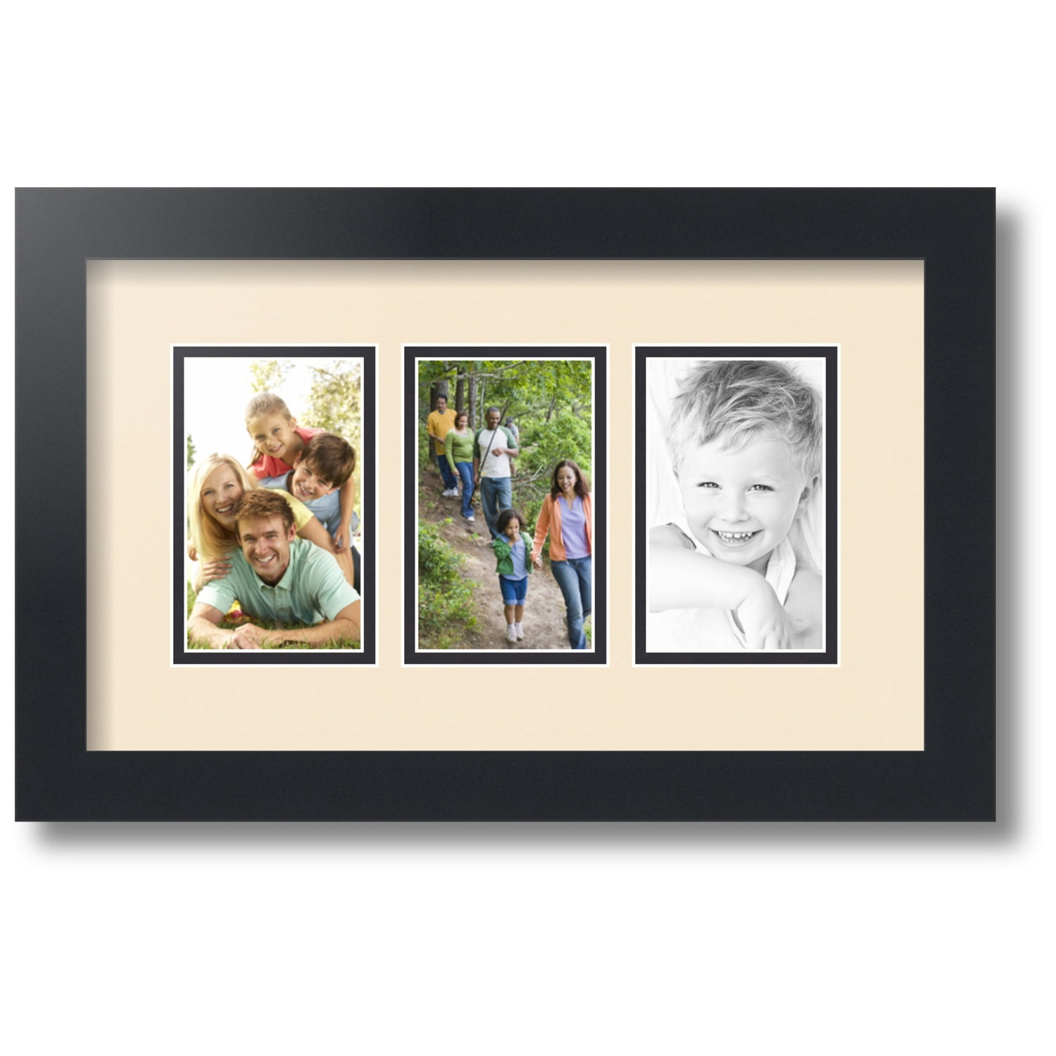 ArtToFrames Collage Photo Picture Frame with 3 - 3x5 Openings, Framed ...