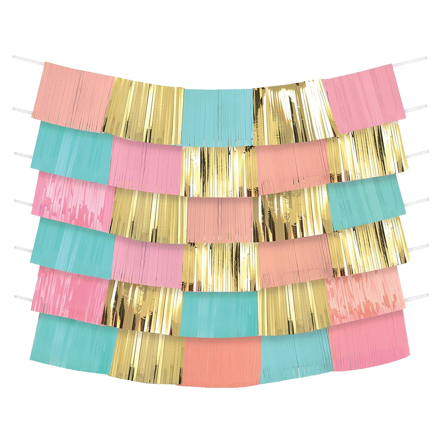 Amscan Party Fringe Banner Pastel/Gold 9/Pack (242200.90) - Walmart.com