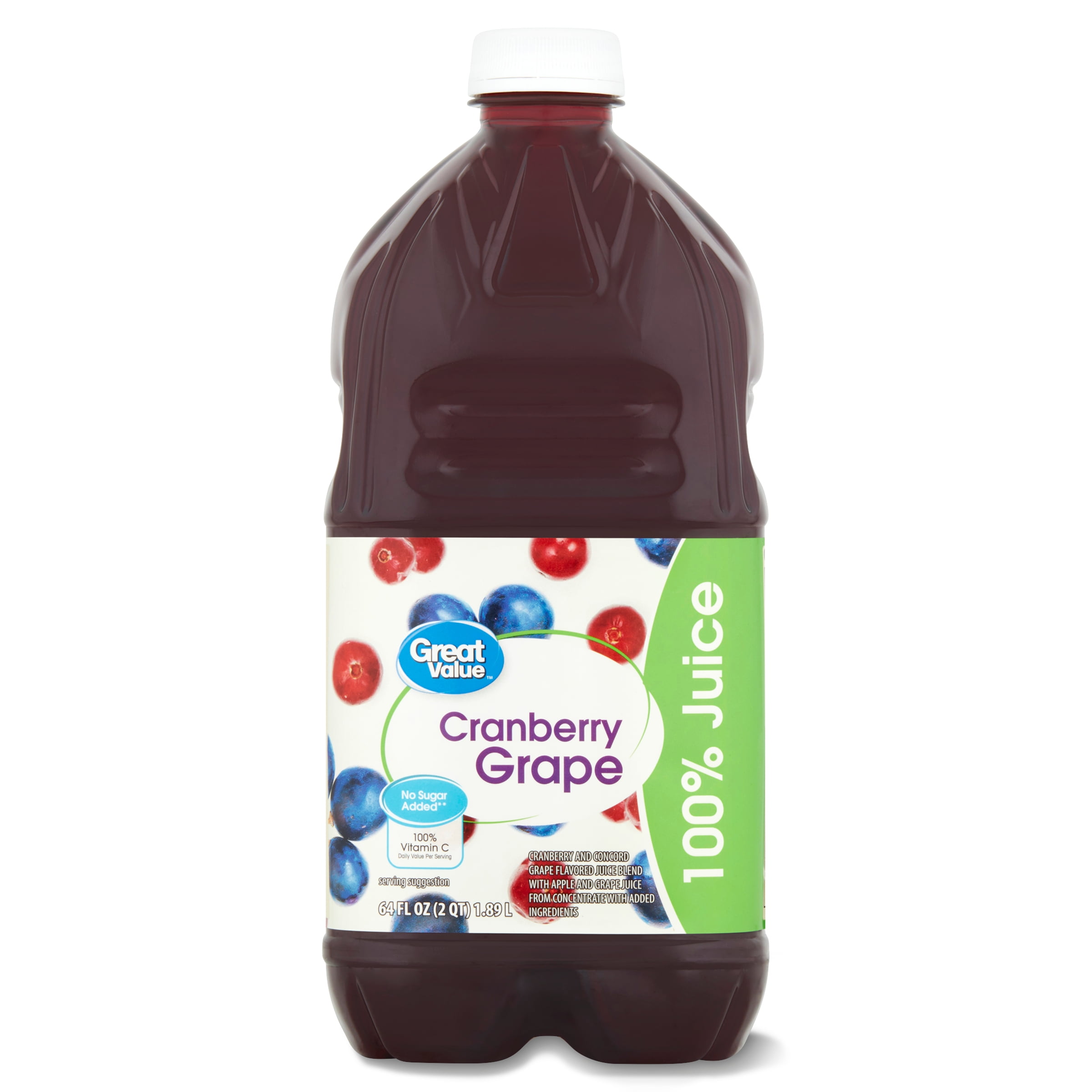 Great Value Cranberry Grape 100% Juice, 64 fl oz - Walmart.com