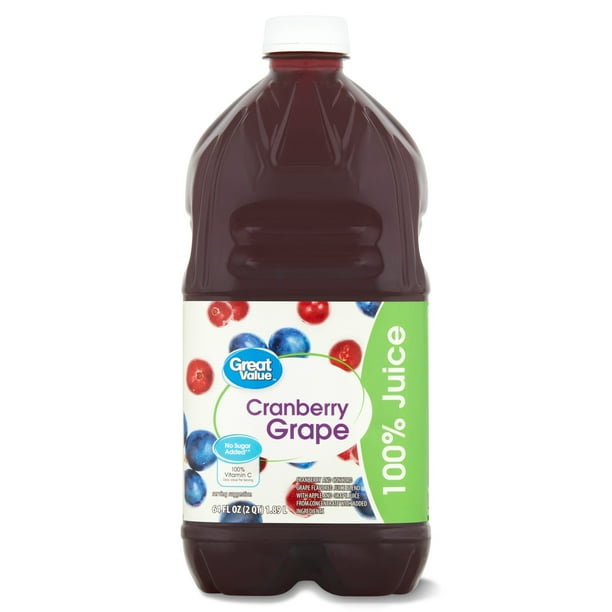 Great Value Cranberry Grape 100% Juice, 64 fl oz - Walmart.com