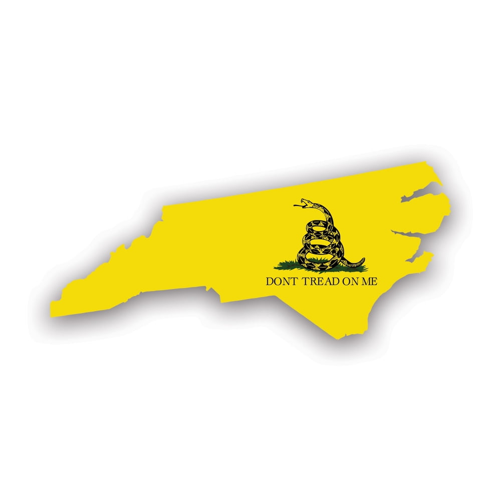 North Carolina State Shaped Gadsden Flag Sticker Decal - Self Adhesive ...