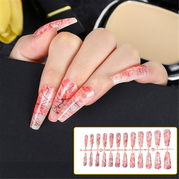 Onhuon Beauty Toola 24pcs Extra Long Press On Nails Coffin Glossy