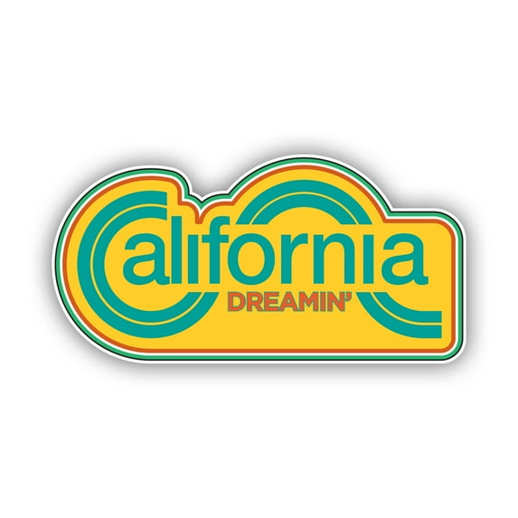 California Dreaming Sticker Decal - Self Adhesive Vinyl - Weatherproof ...