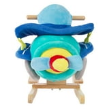 Rocking Plane Toy- Kids Plush Stuffed Ride On Wooden Rockers with ...