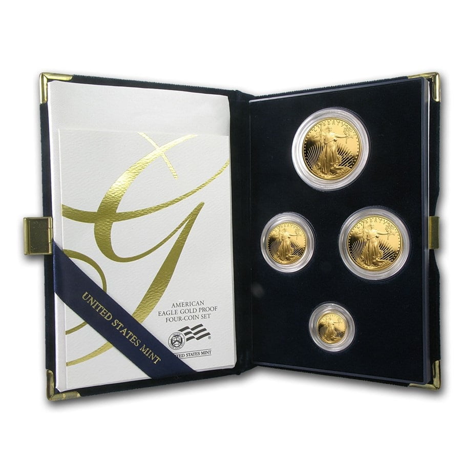 Random Year- Proof Gold American Eagle 4 Coin Set ( Box & COA ...