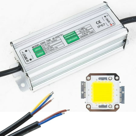 70W Waterproof Led Driver Power Supply + 70W Warm White LED Surface ...