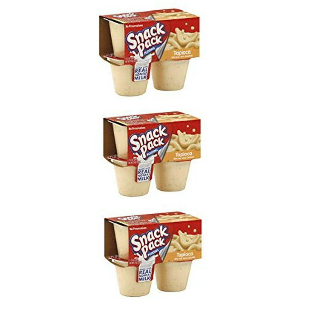 Snack Pack Tapioca Pudding, 4 Count (Pack Of 3) - Walmart.com - Walmart.com