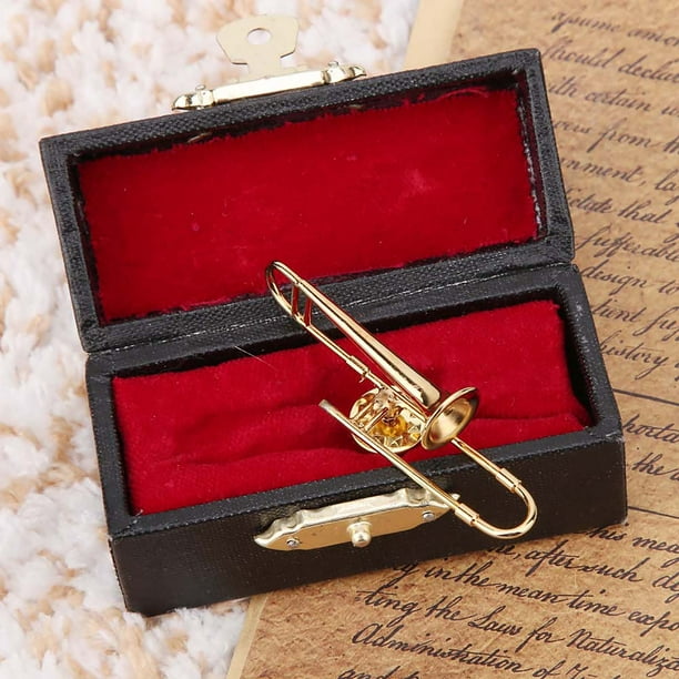 Trombone Cornet Brooch, Gold Plating Trombone Cornet Brooch Mini ...