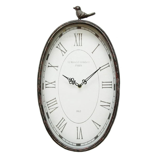 Stratton Home Decor Antique Oval Bird Clock - Walmart.com