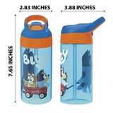 Zak Designs Bluey Kids Water Bottle 17.5oz Reusable Plastic with Spout ...