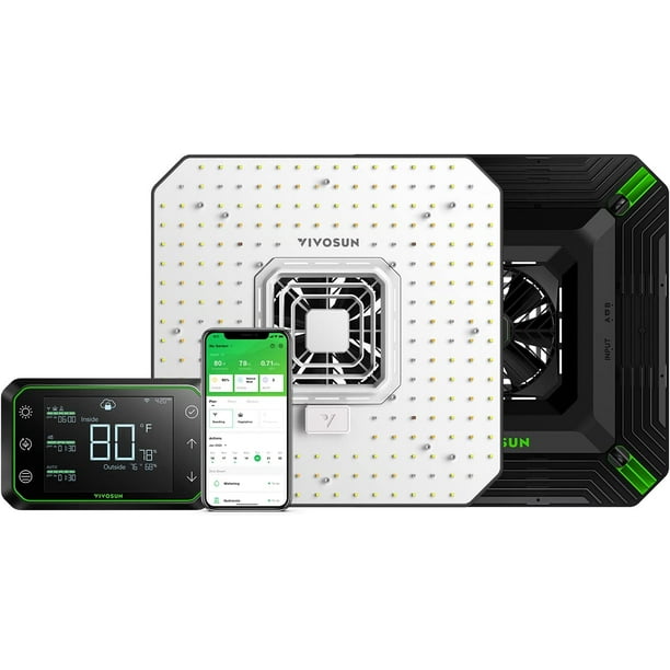 VIVOSUN Smart Grow System with The AeroLight A100, 100W LED Grow Light ...