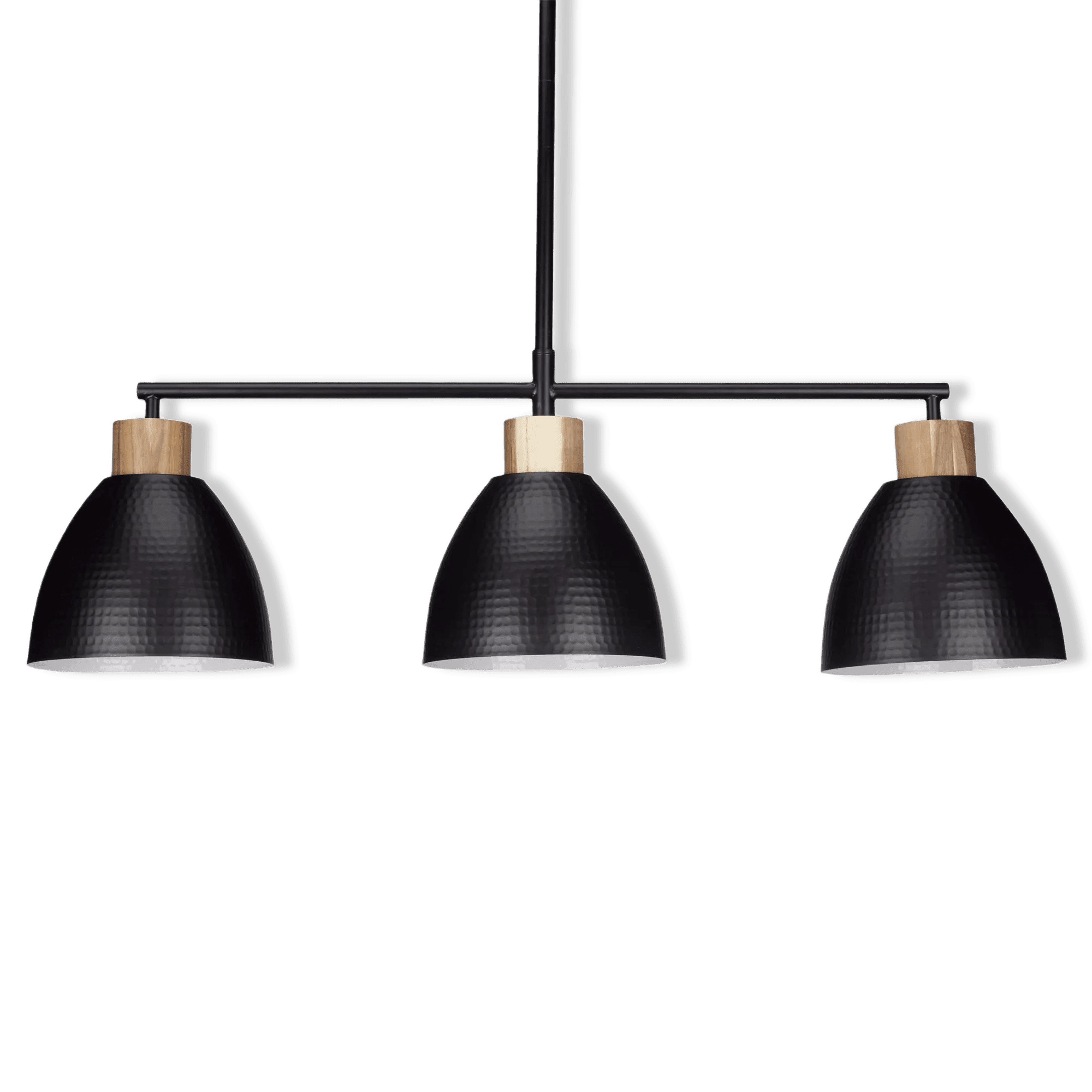 Click here for Bouclair Black 3-Bulb Metal And Wood Ceiling Lamp... prices