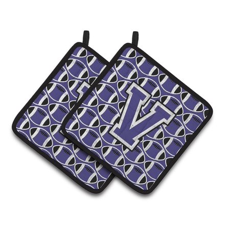 Letter V Football Purple and White Pair of Pot Holders | Walmart Canada