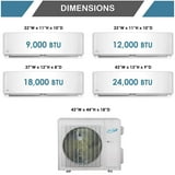 3 Zone Mini Split 9000 12000 12000 Ductless Air Conditioner Pre-Charged ...